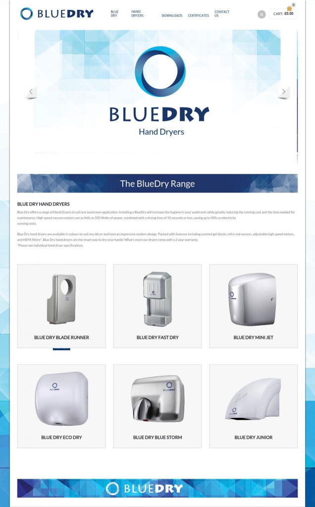 Blue Dry Hand Dryers | FW3 Group